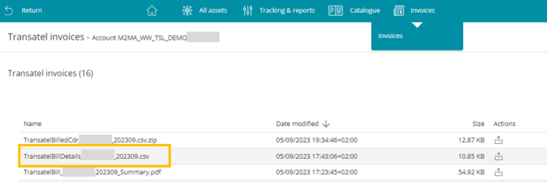 The detailed invoice file - Docs TransatelDocs Transatel